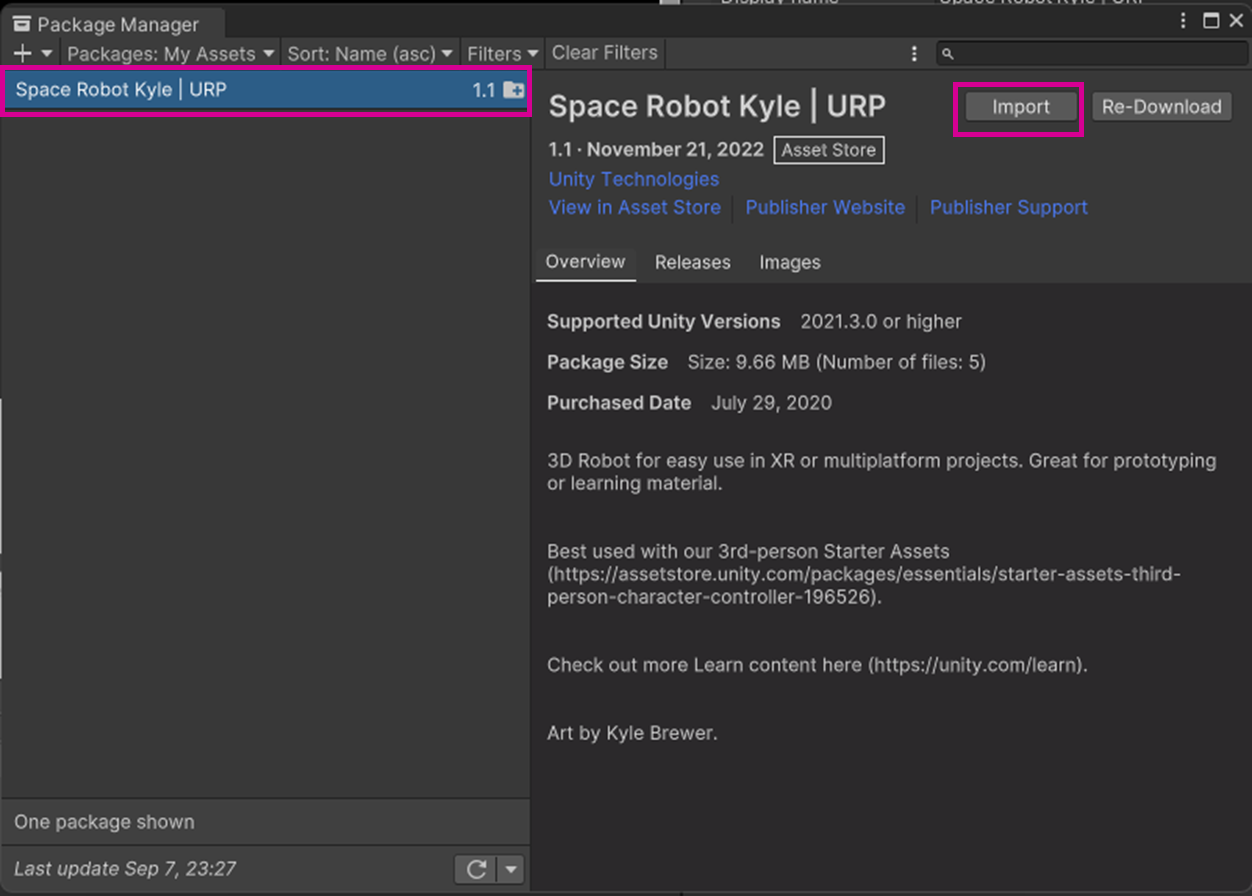 【Unity 】キャラクター（Robot Kyle）の配置 – Obenkyolab
